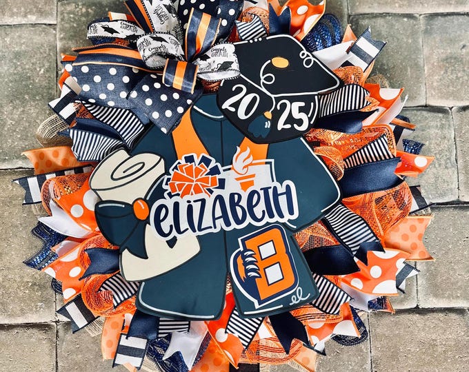 Personalized Graduation Wreath Custom Colors School Name or ...