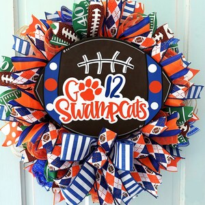 Personalized Football Door Wreath Choose Your Team Colors Customize ...