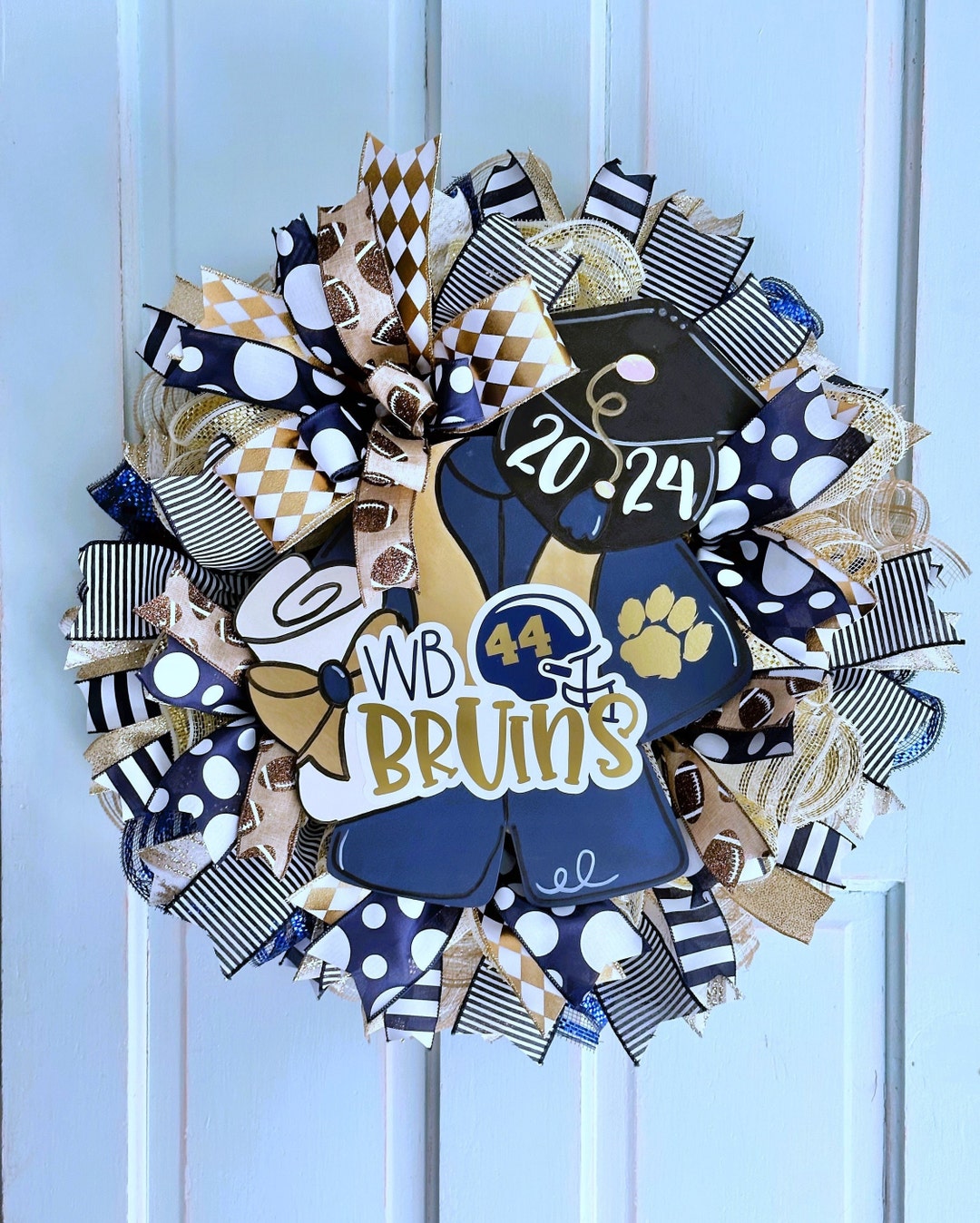 Personalized Graduation Wreath Custom Colors School Name or ...