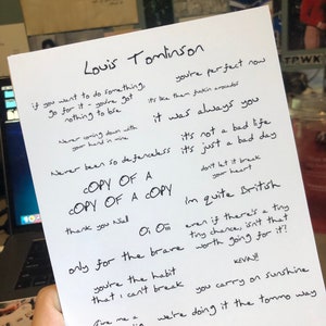 One Direction Handwriting Prints - Etsy