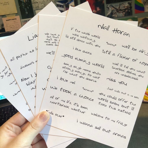 One Direction Handwriting Prints - Etsy