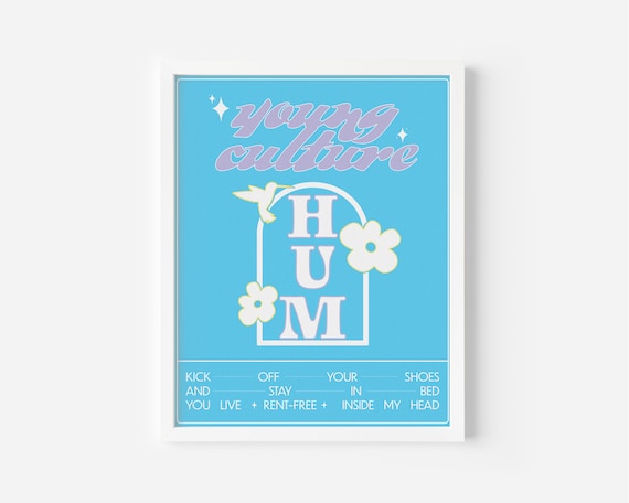 Young Culture hum Lyric Poster - Etsy