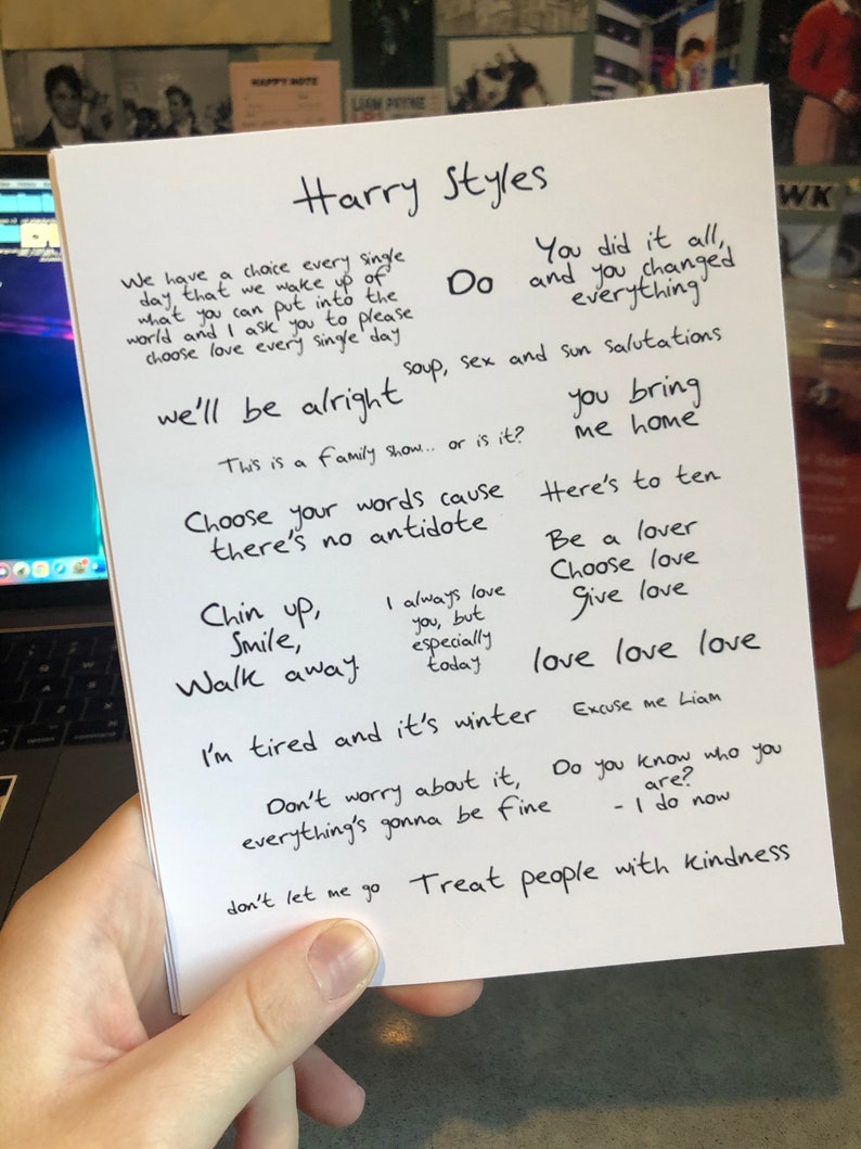 One Direction Handwriting Prints - Etsy