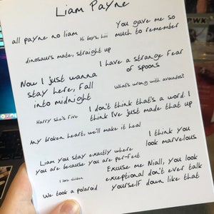 One Direction Handwriting Prints - Etsy