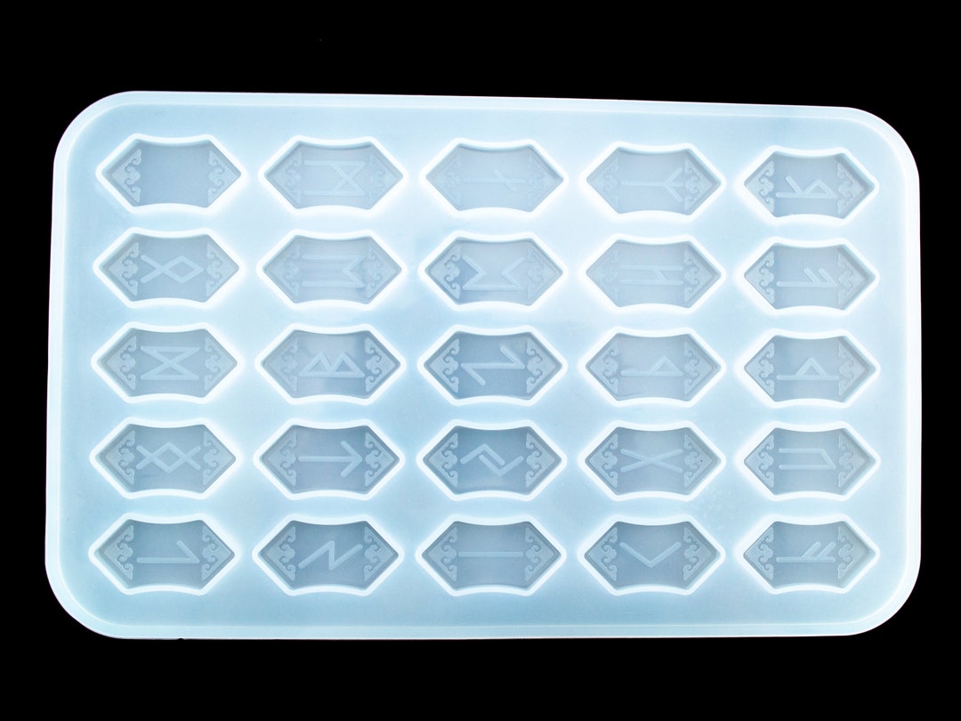 Rune Elder Futhark Mixed Cabochon Silicone Mold, Resin Casting Mold for ...