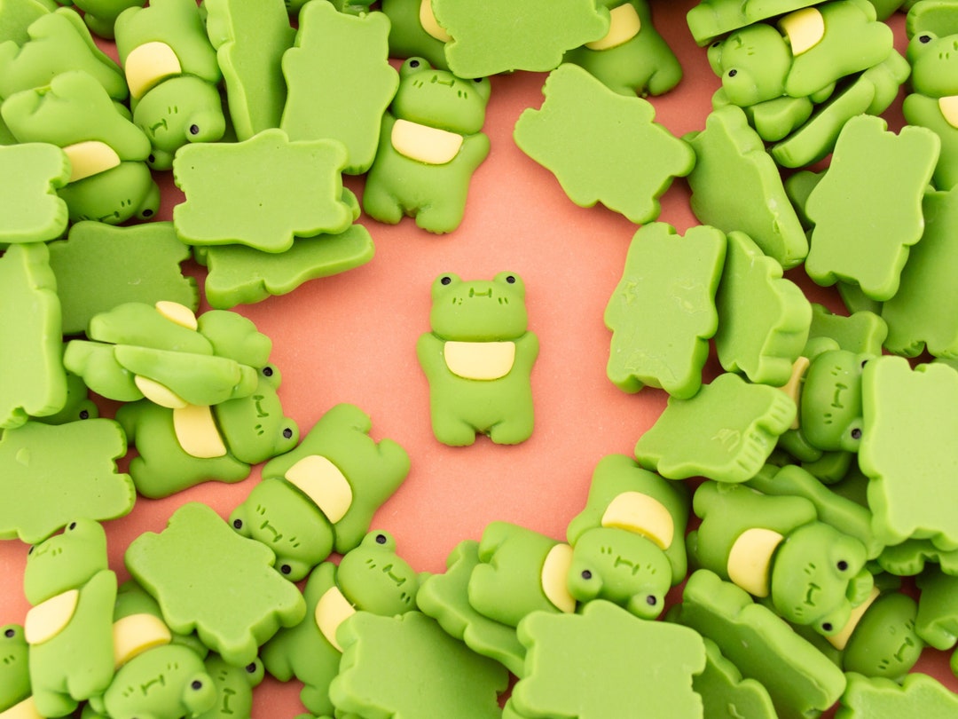 5 Miniature Resin Frog Cabochons, 24mm Resin Animal Cabs, Shaker ...