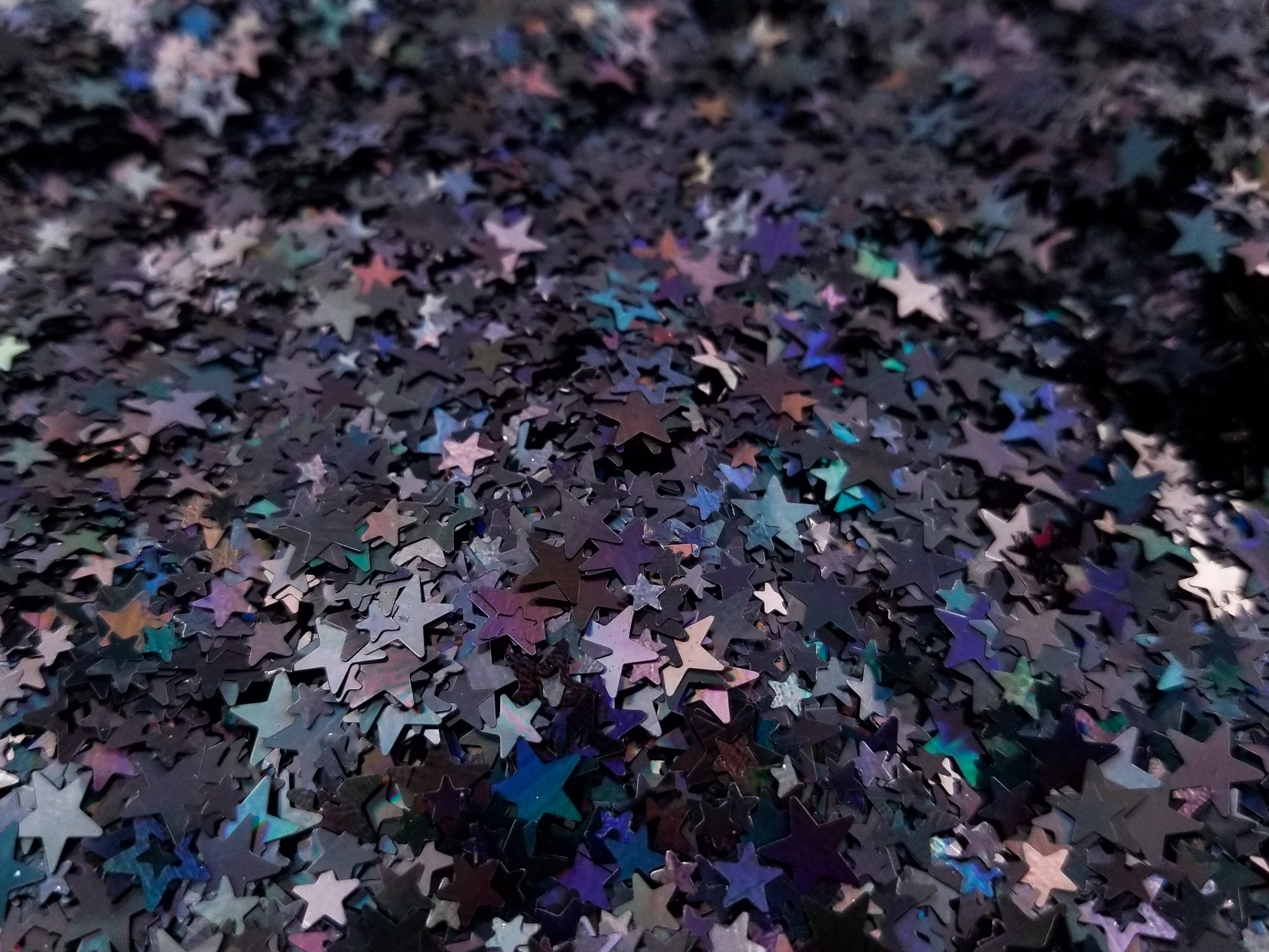 Black Holographic Mixed Star Iridescent Glitter Resin | Etsy