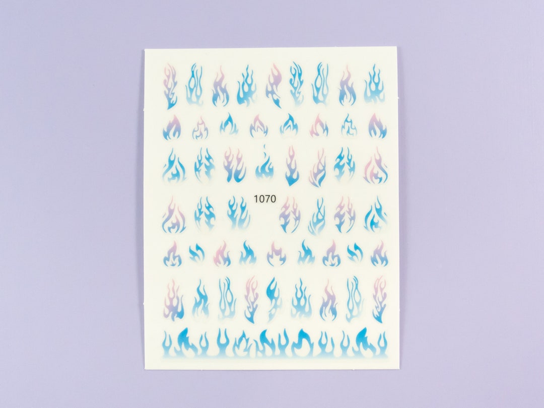 1 Sheet Cotton Candy Flame Stickers for Use in Nail Art, Self Adhesive ...