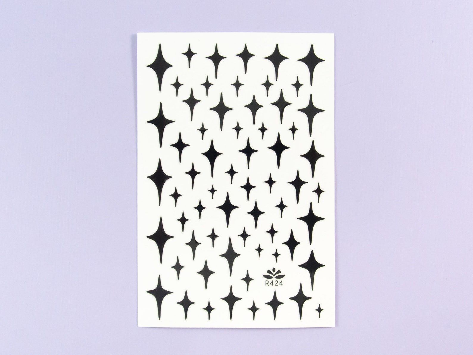 1 Sheet Black Star Stickers for Use in Nail Art Self Adhesive - Etsy