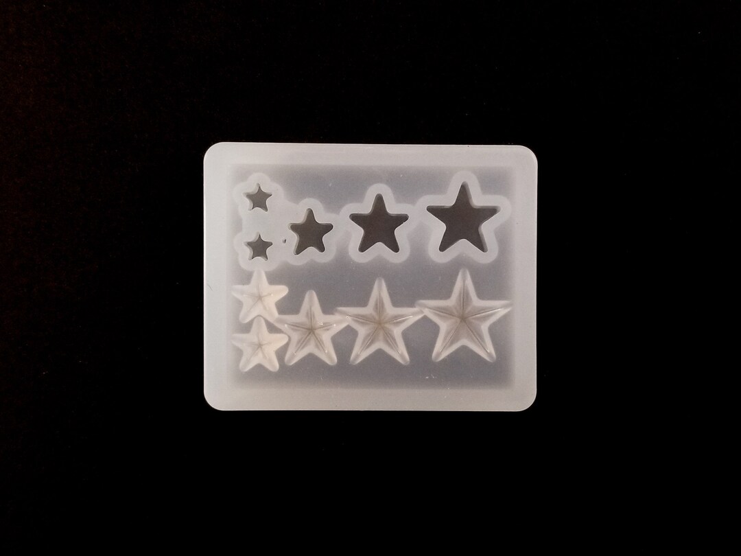 Tiny Mixed Star Miniature Silicone Mold, 3D and Stud Resin Casting Mold ...