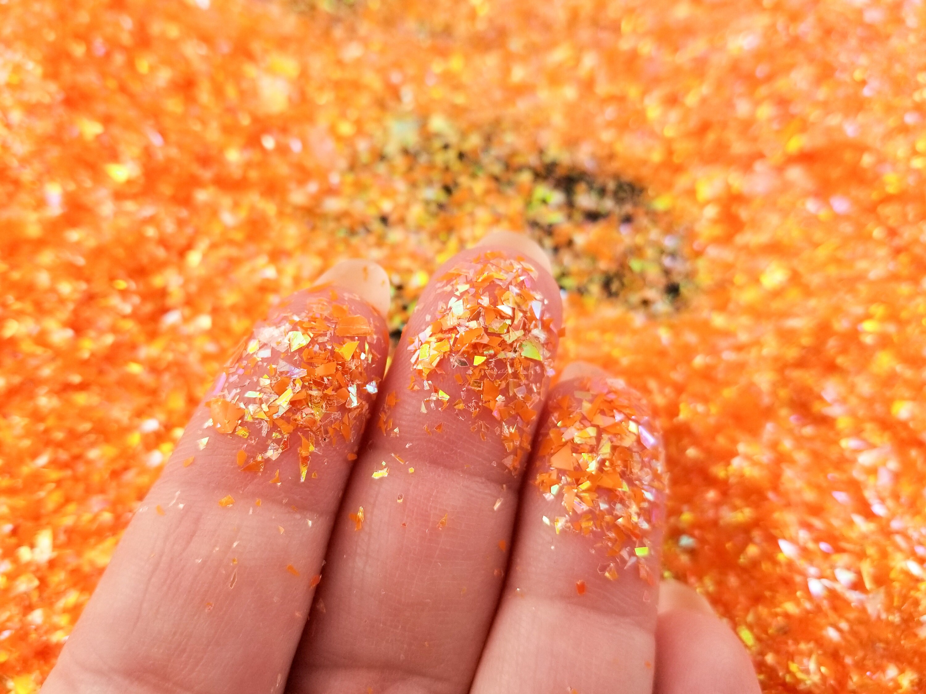 Orange Opal Iridescent Cellophane Fine Shard Glitter Resin - Etsy