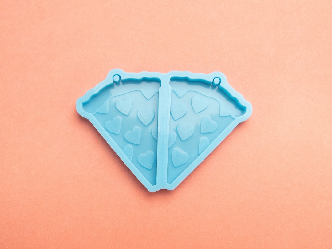 Pizza Slice With Heart Pepperoni Charm Set Silicone Mold, Resin Mold ...