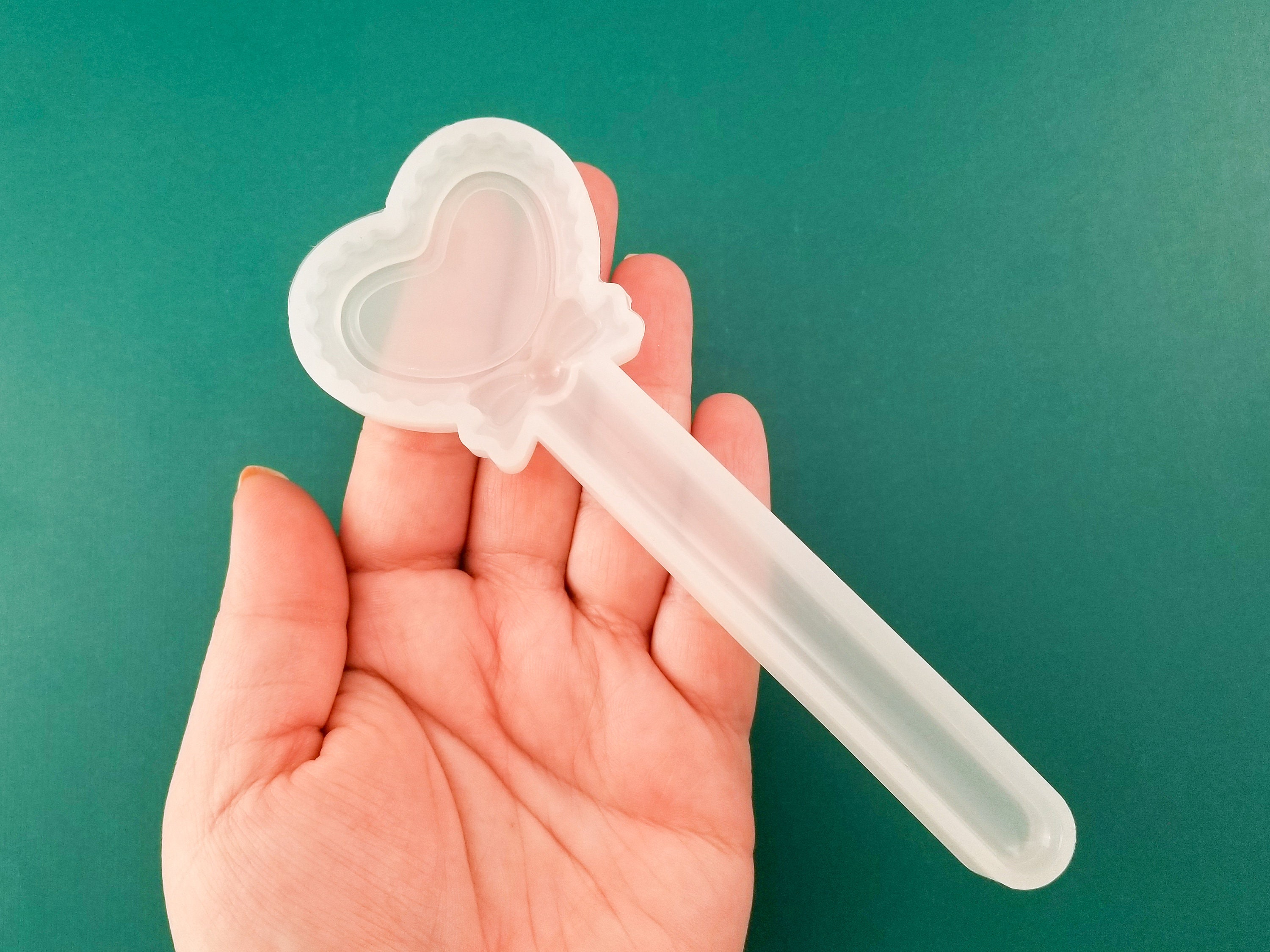 140mm Heart Magic Girl Wand Silicone Mold, Princess Resin Casting Mold ...