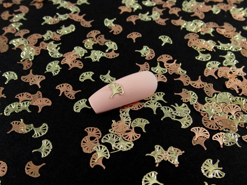 5mm Gold Toned Metal Kawaii Gingko Leaf Cabochons Cute Nail - Etsy