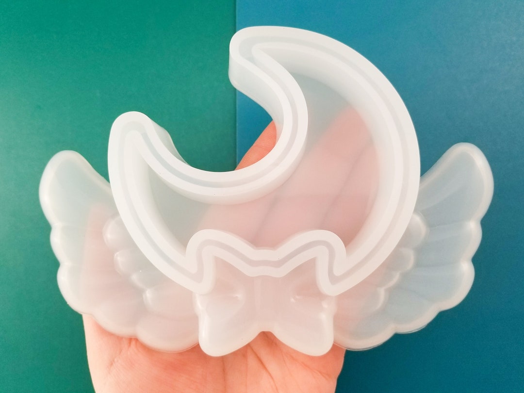 Huge Moon Shaped Box Silicone Mold With Lid, Casting Mold for UV Resin ...