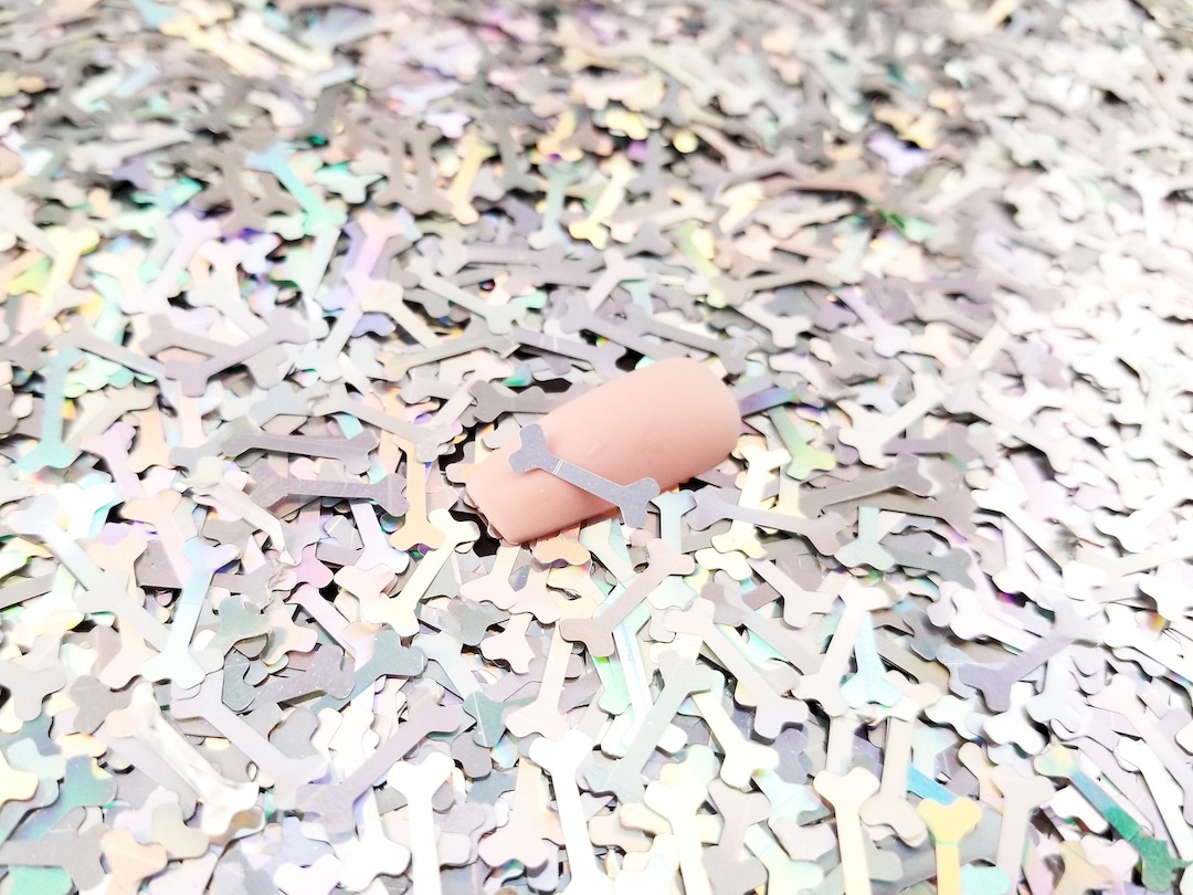 Silver Holographic Bone Glitter, Halloween Glitter, 13x5m Resin ...