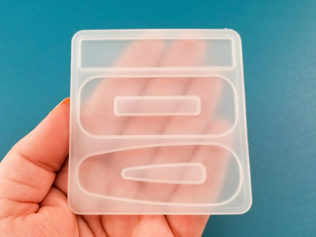 Hair Barrette Silicone Mold, Hair Clip Pin Resin Casting Mold for UV ...