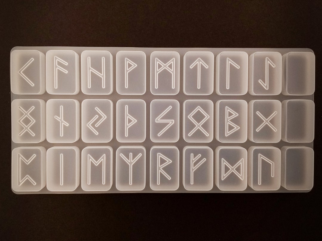 Rune Elder Futhark Mixed Cabochon Silicone Mold, Resin Casting Mold for ...