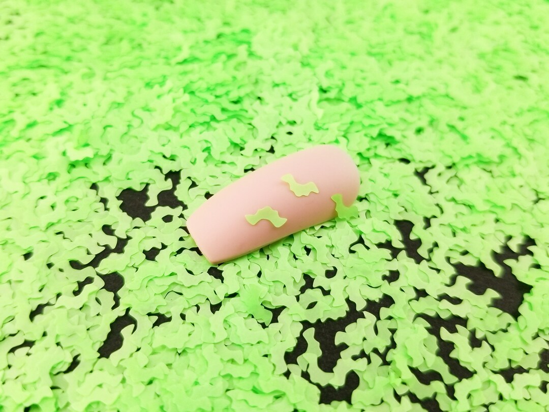 Matte Neon Green Bat Glitter, Halloween Glitter, 5mm Resin Supplies ...