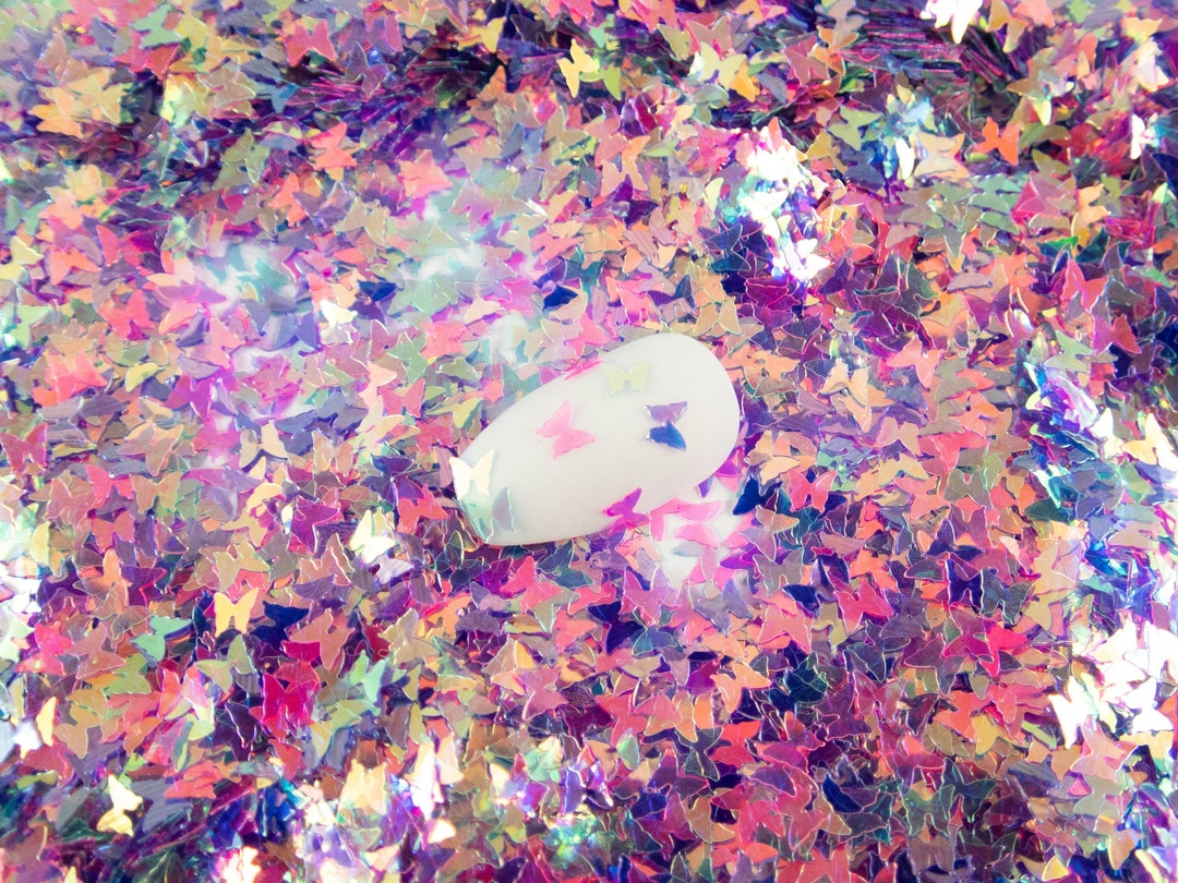 3mm Iridescent Rainbow Butterfly Glitter, Bug Glitter, Resin ...