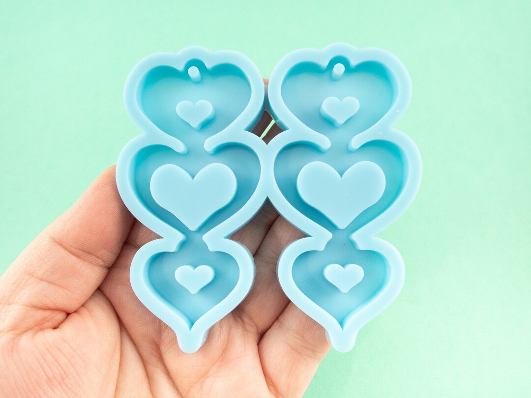 73mm Heart Charm Pendant Silicone Mold, Soap Mold, Resin Casting Mold ...