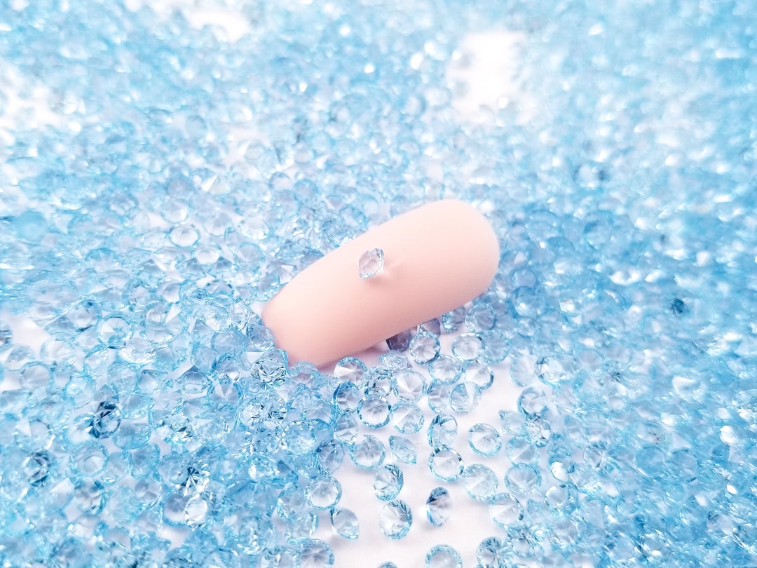 3x2mm Resin Micro Rhinestone Baby Blue, Resin Gem Nail Art Cabochons ...