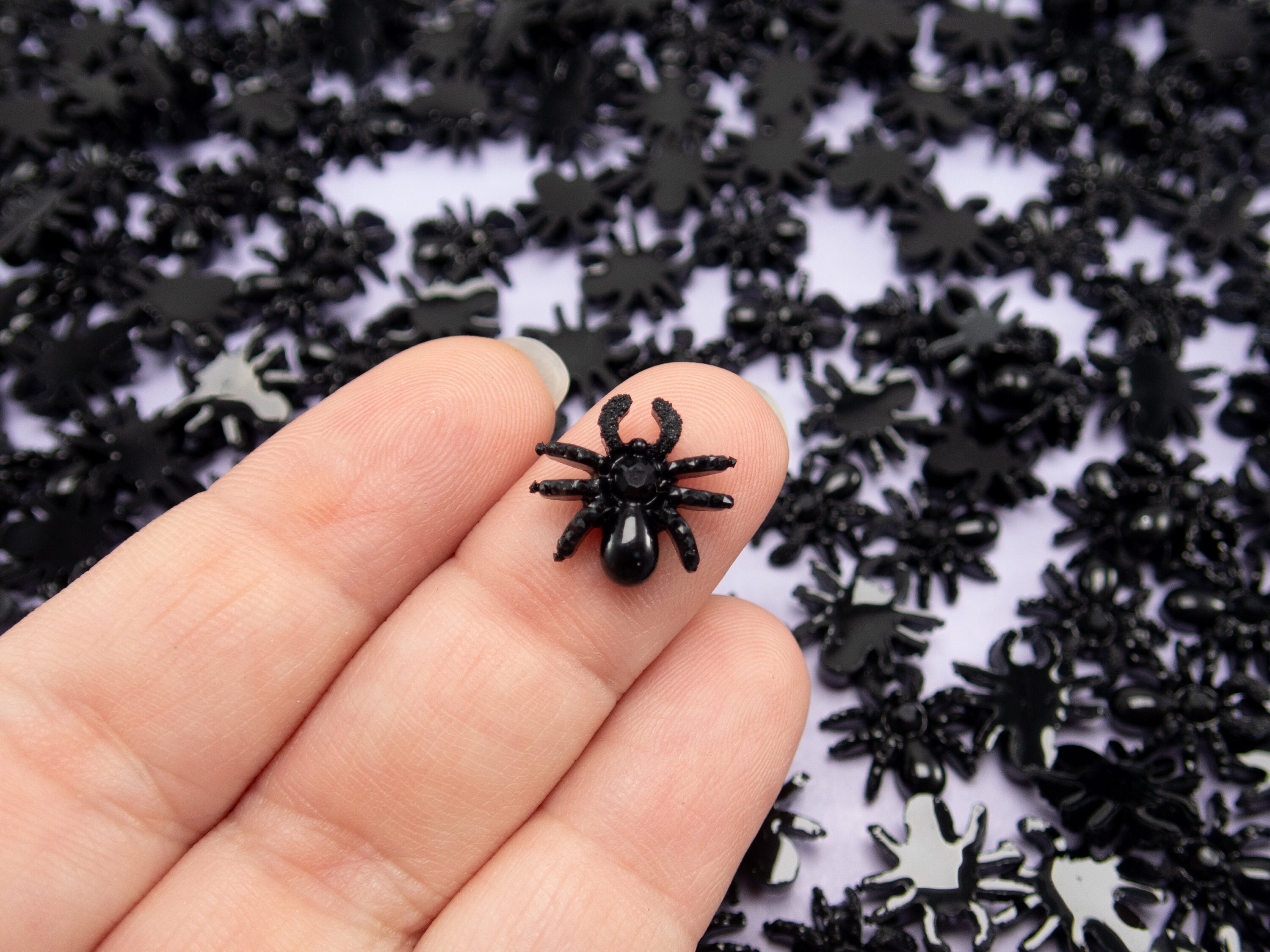 10 Miniature Black Rhinestone Spider Cabochons Resin Bug - Etsy