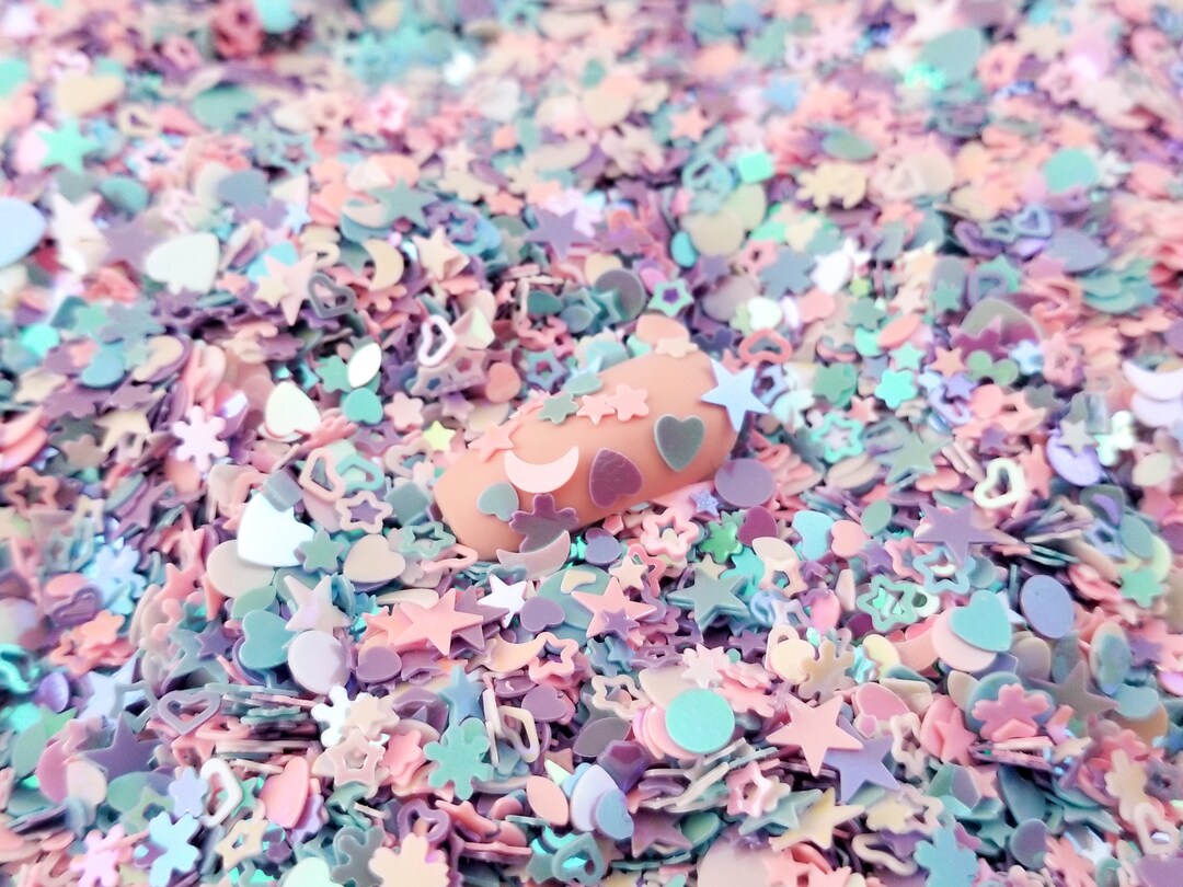 Candy Floss Daydream Mixed Shape Iridescent Glitter, 3-6mm Resin ...