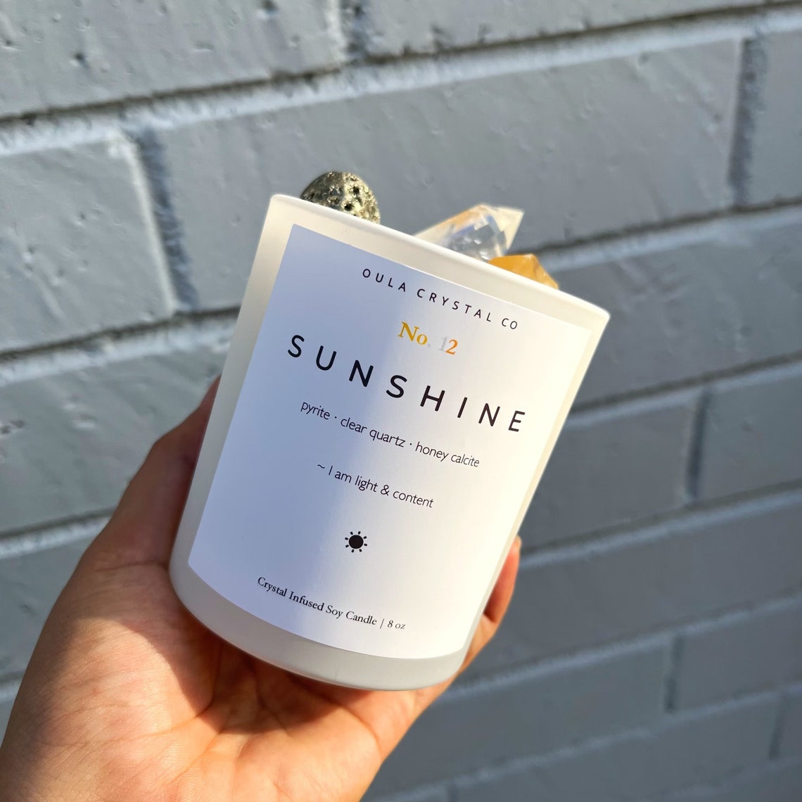 Sunshine Crystal Candle Intentional Healing Spiritual Soy - Etsy
