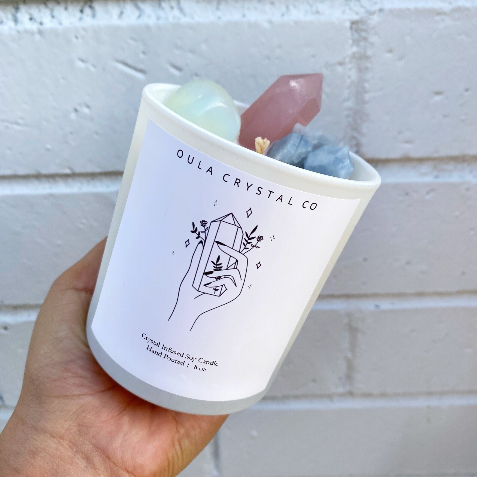 Crystal Tower Candle| Rose Quartz Tower| Intentional| Healing ...
