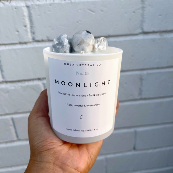 Moonlight Candle Crystal Candle Hand Poured Soy Candle - Etsy
