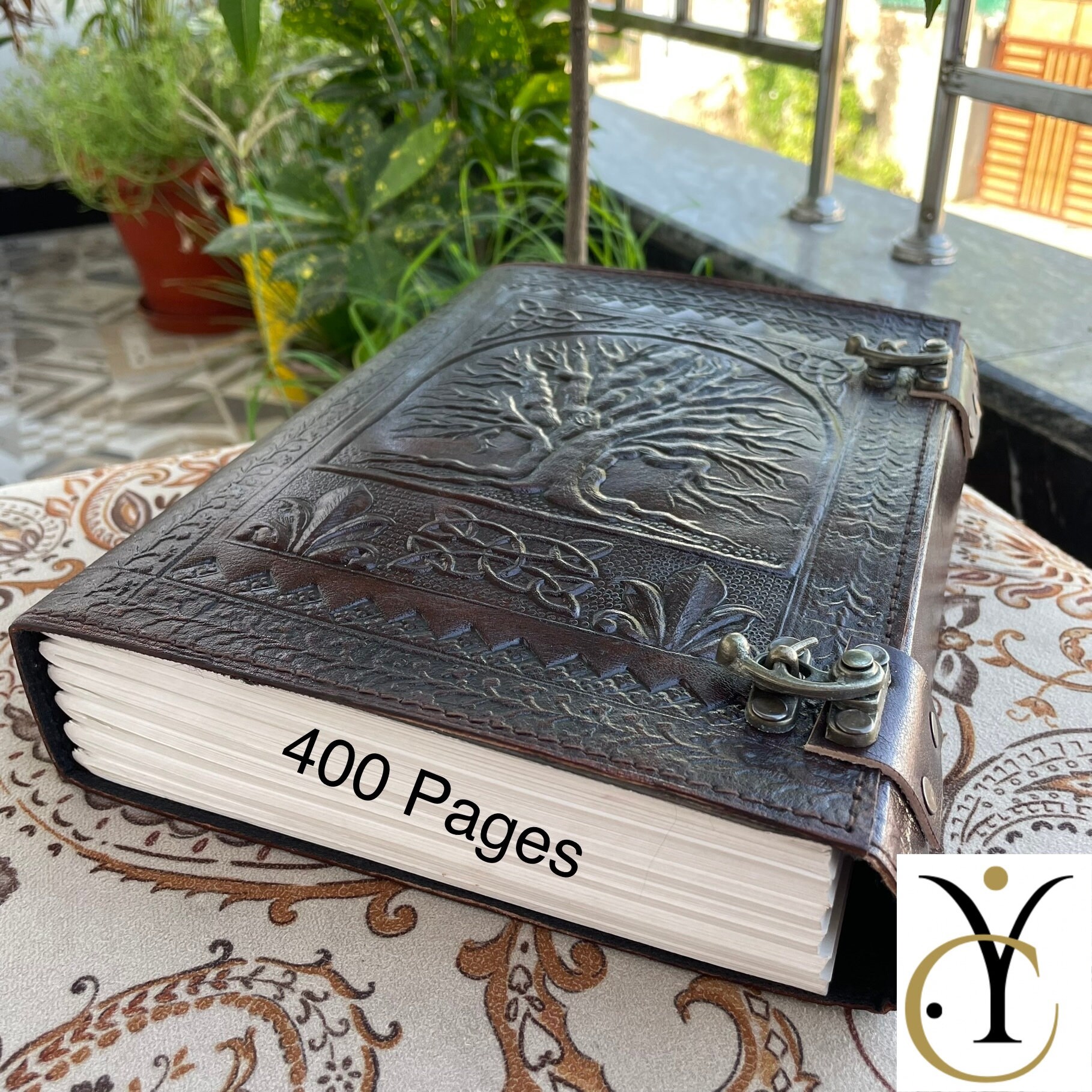 Large Leather Journal, 7X10 Inch Tree of Life, 600 Pages, Handmade ...