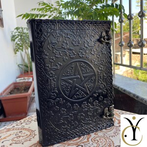 Personalized Leather Journal Book of Shadows, Pentagram Journal, Pentacle Journal, Spell Book ...