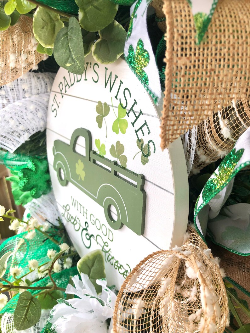 St Patrick's Day Wreath for Front Door, St Patrick's Day Swag for Front ...