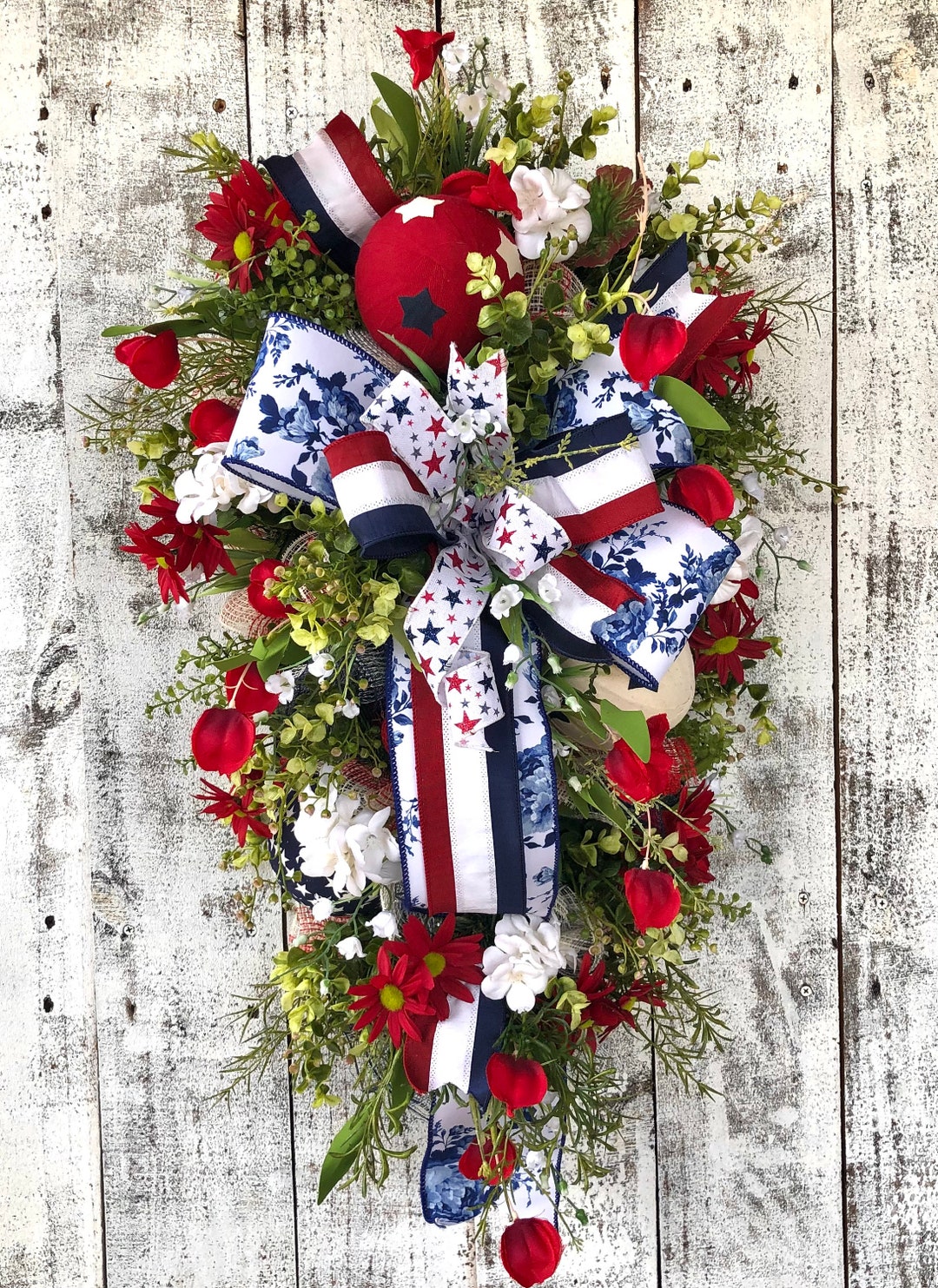 Patriotic Swag, Fourth of July Swag, Memorial Day Swag, Patriotic ...