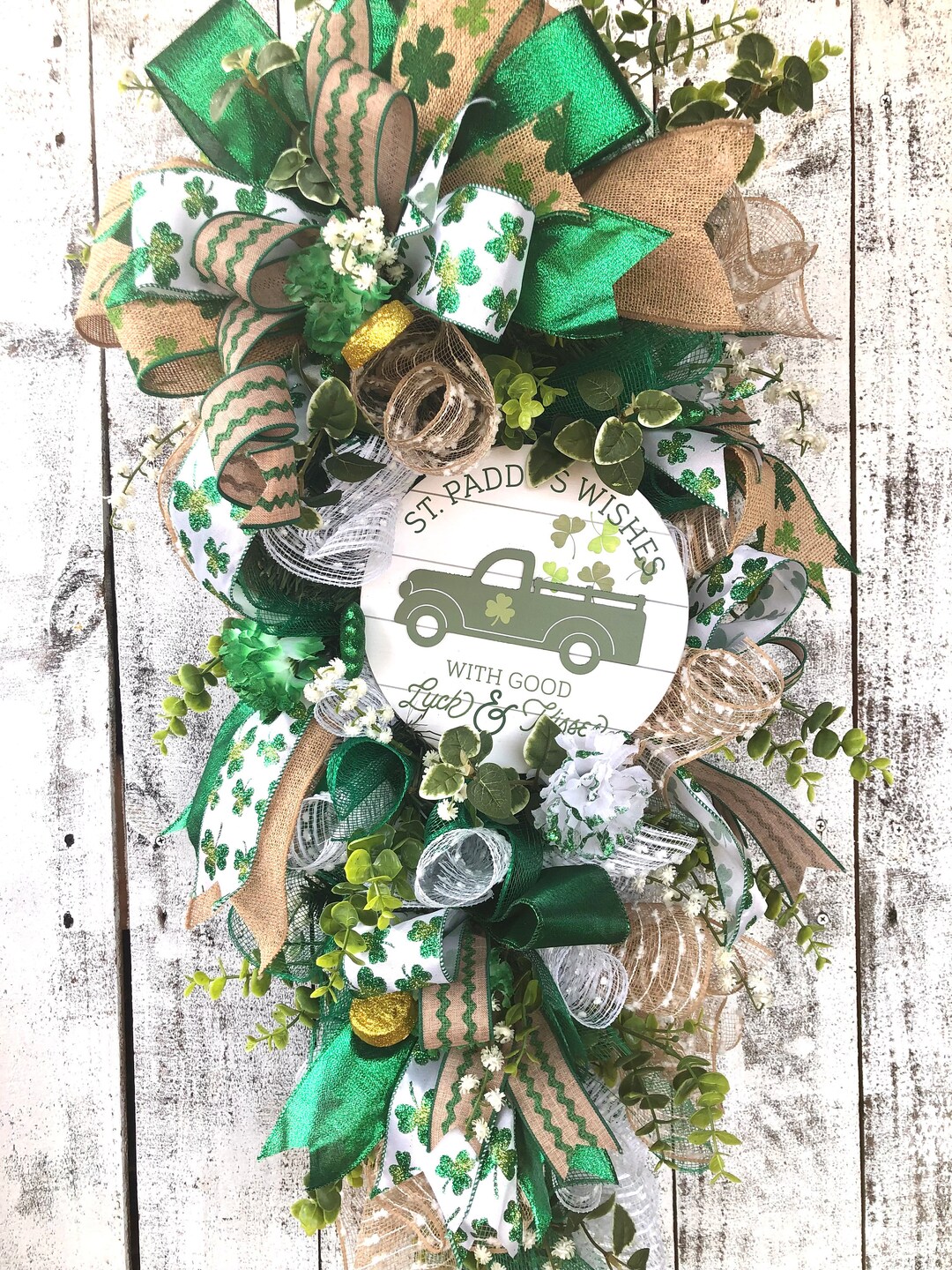 St Patrick's Day Wreath for Front Door, St Patrick's Day Swag for Front ...