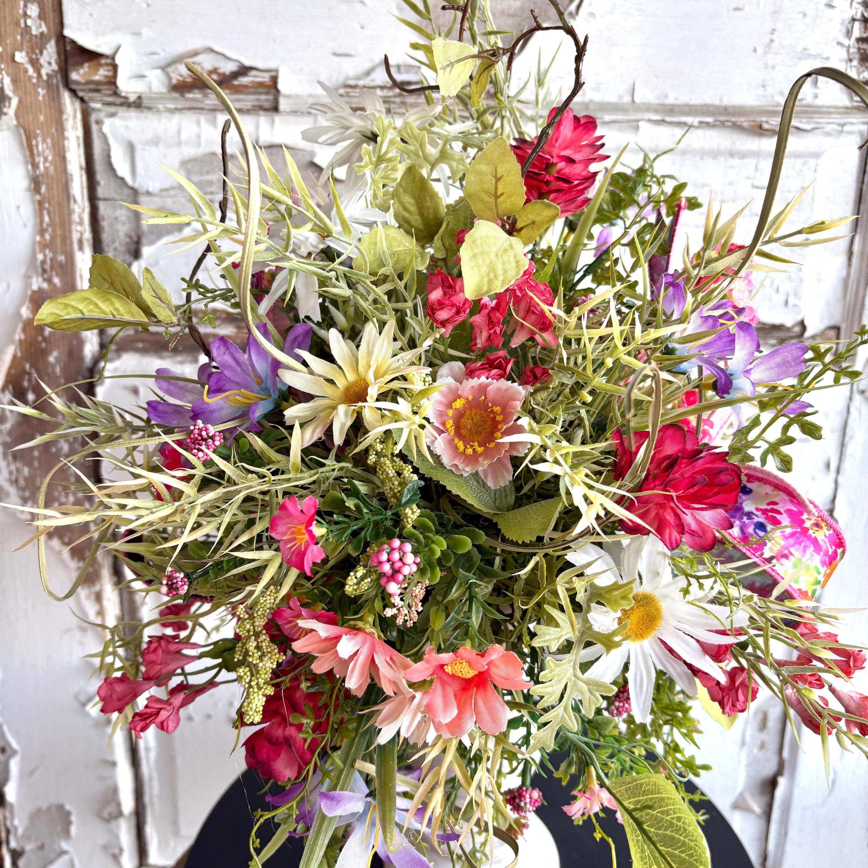 Spring Floral Candlestick Arrangement, Easter Table Decor, Table ...