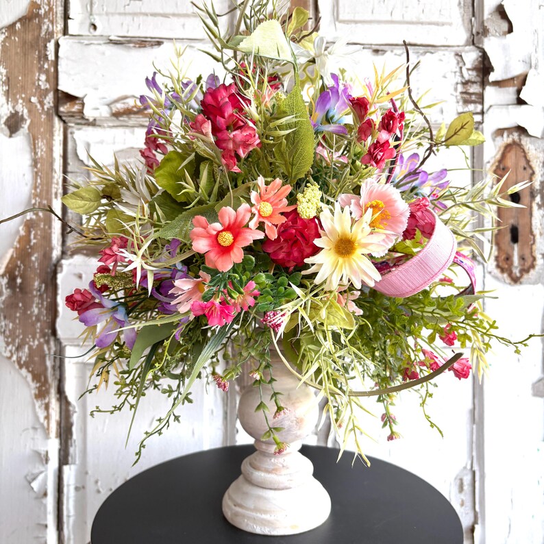 Spring Floral Candlestick Arrangement, Easter Table Decor, Table ...