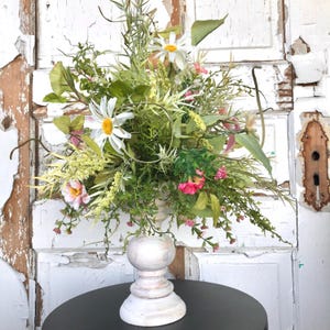 Spring Candlestick Arrangement, Wispy Spring Floral Arrangement, Table ...