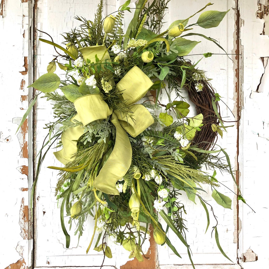 Greenery Wreath for Front Door, Everyday Wreath, Summer Wreath for Door ...