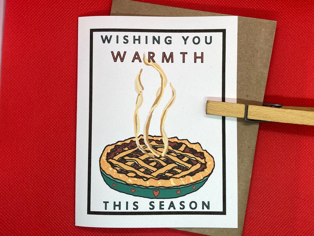 Pie Christmas Card, Baker Holiday Card With Kraft Envelope - Etsy