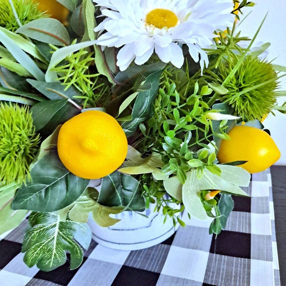 Lemon Daisy Arrangementlemon Daisy Centerpiecelemon Table - Etsy