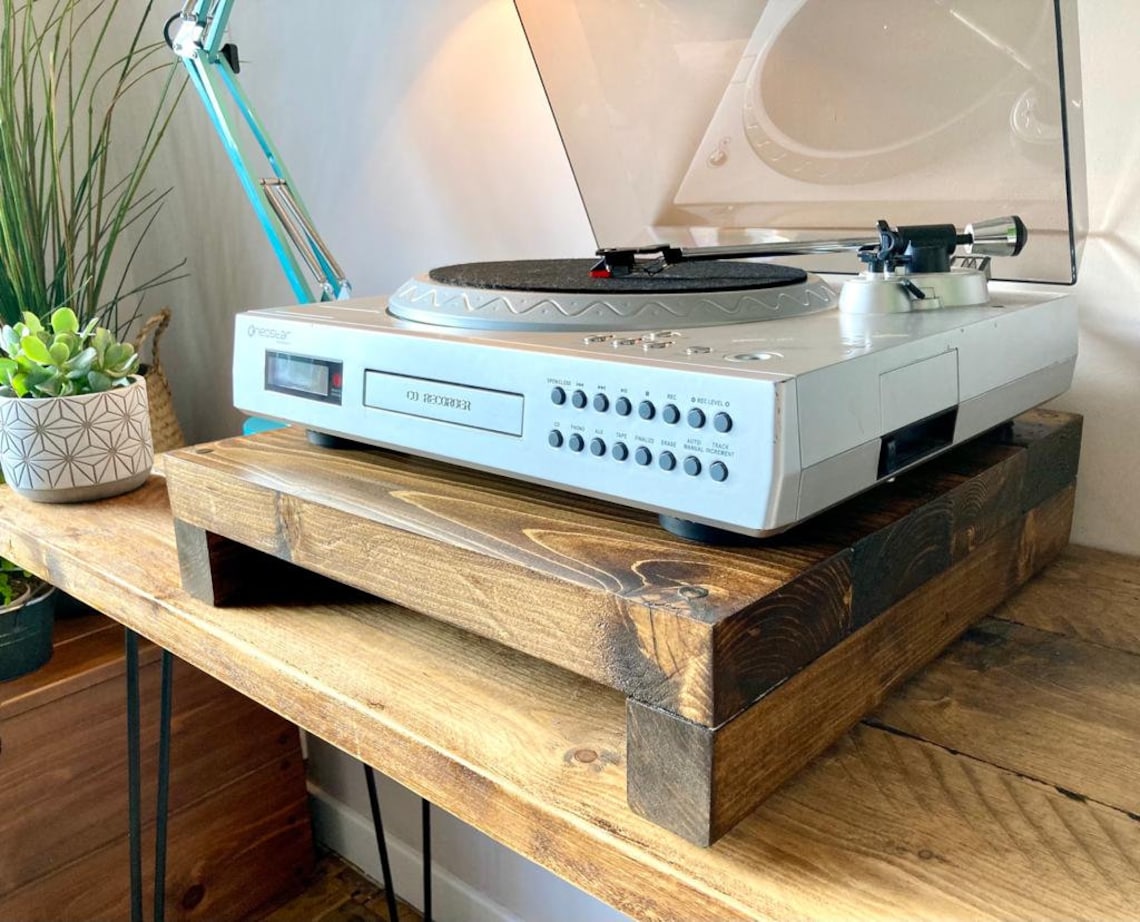 Record Player Stand Desk Organiser Amp Riser Desk Shelf | Etsy