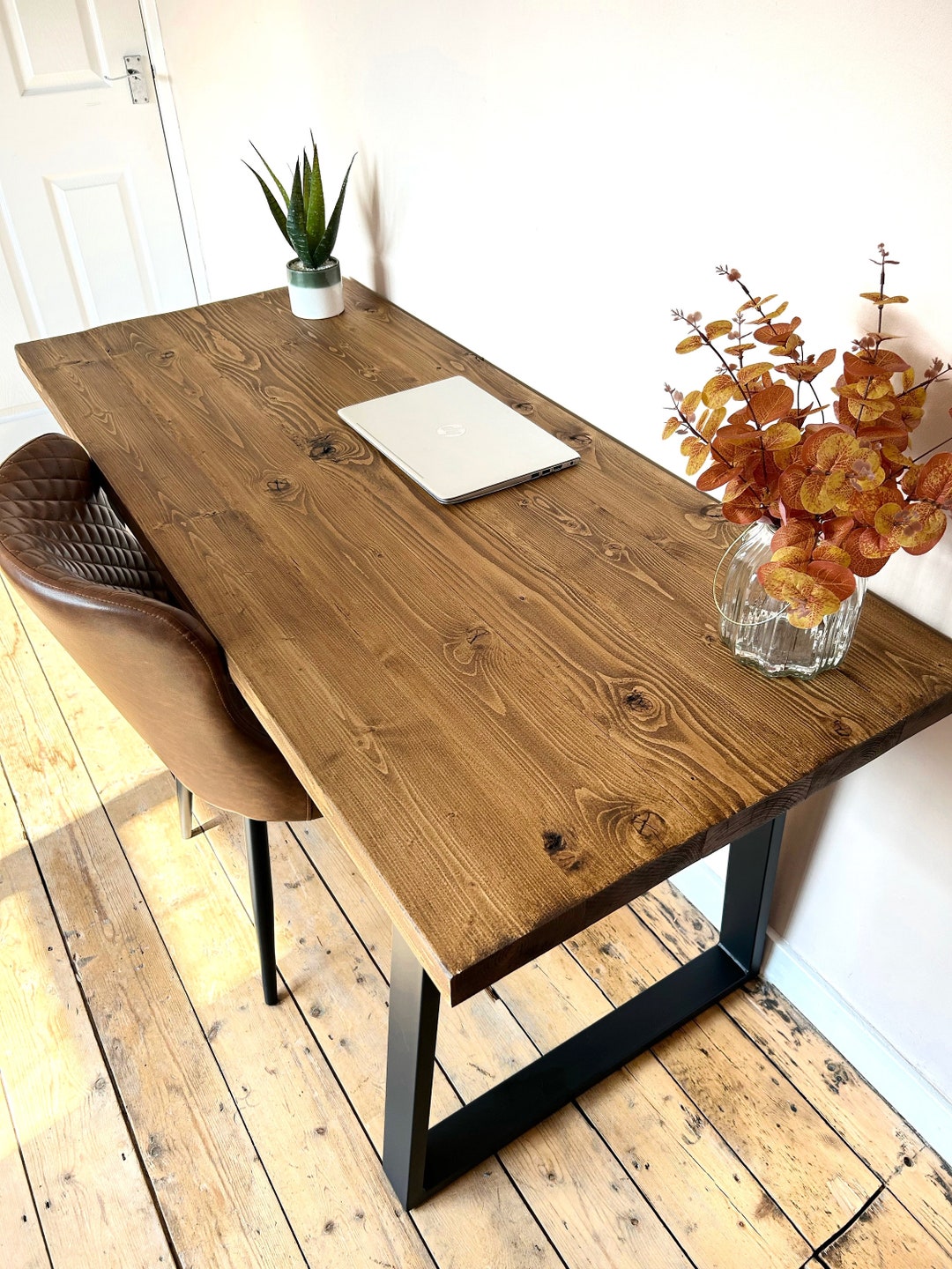 Wooden Desk Industrial Desk Computer Desk Home Office Desk Rustic ...