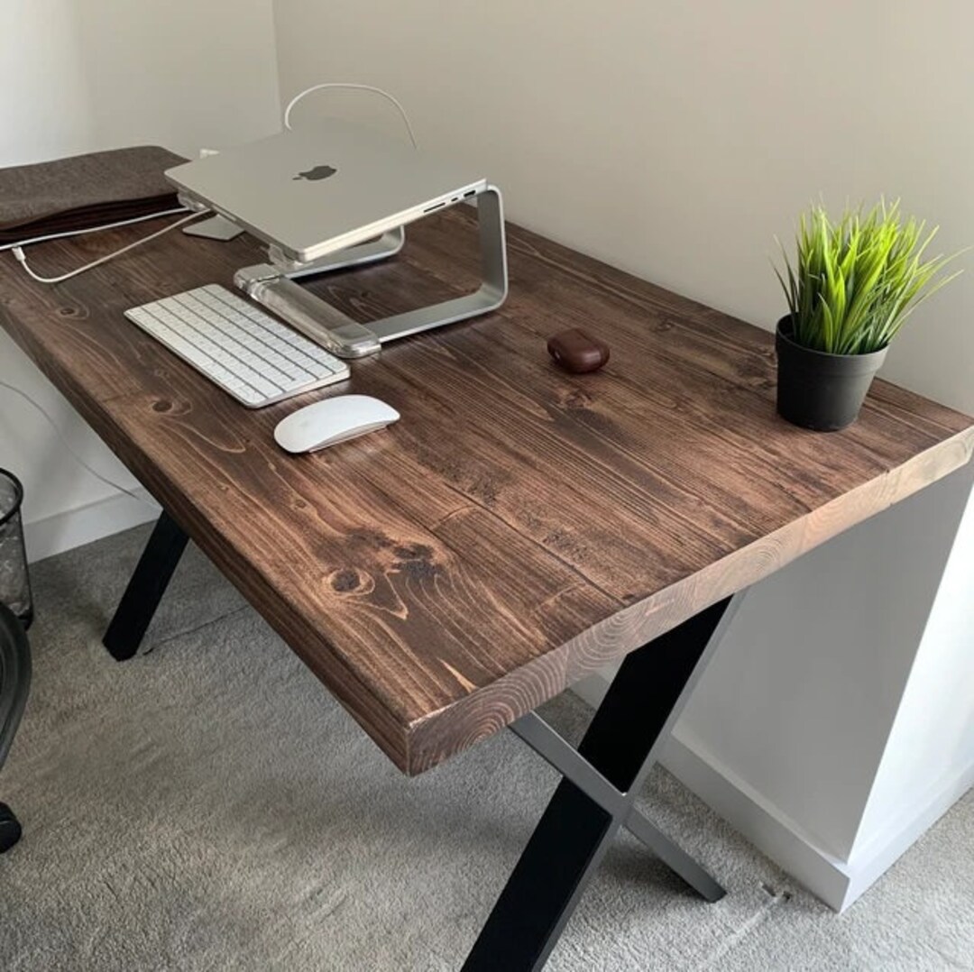 Rustic Computer Desk | Industrial Desk | Industrial Legs | Home Office ...