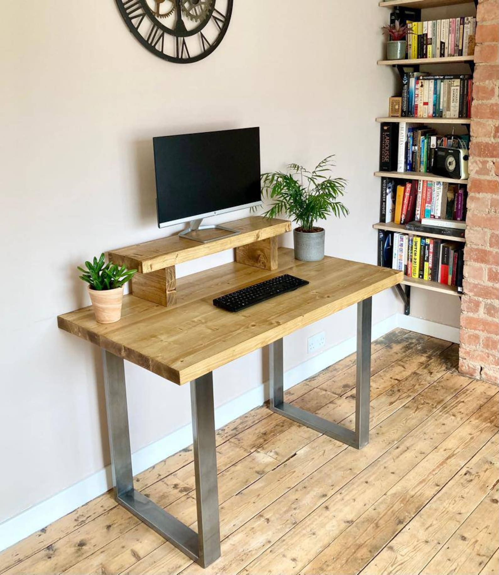 Industrial Style Wooden Desk Computer Desk Home Office | Etsy UK