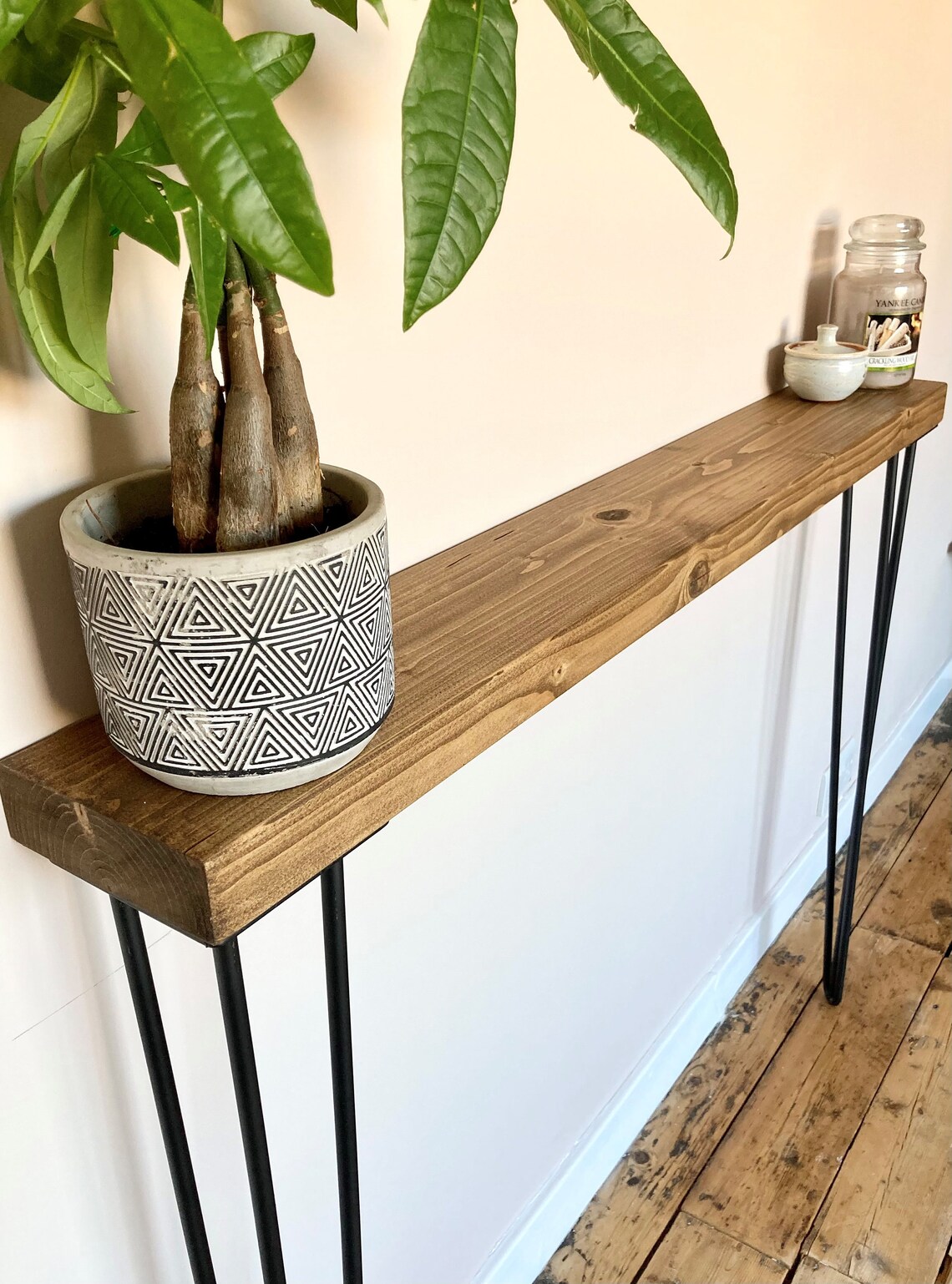 Rustic Console Table | Radiator Shelf | Narrow Hallway Table | Radiator ...