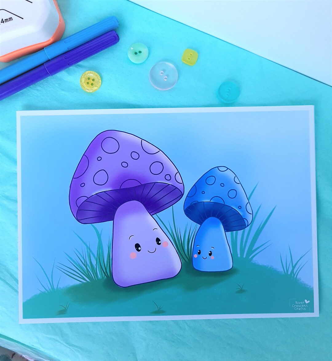 Cute Toadstool | Illustration Print A5 - Etsy