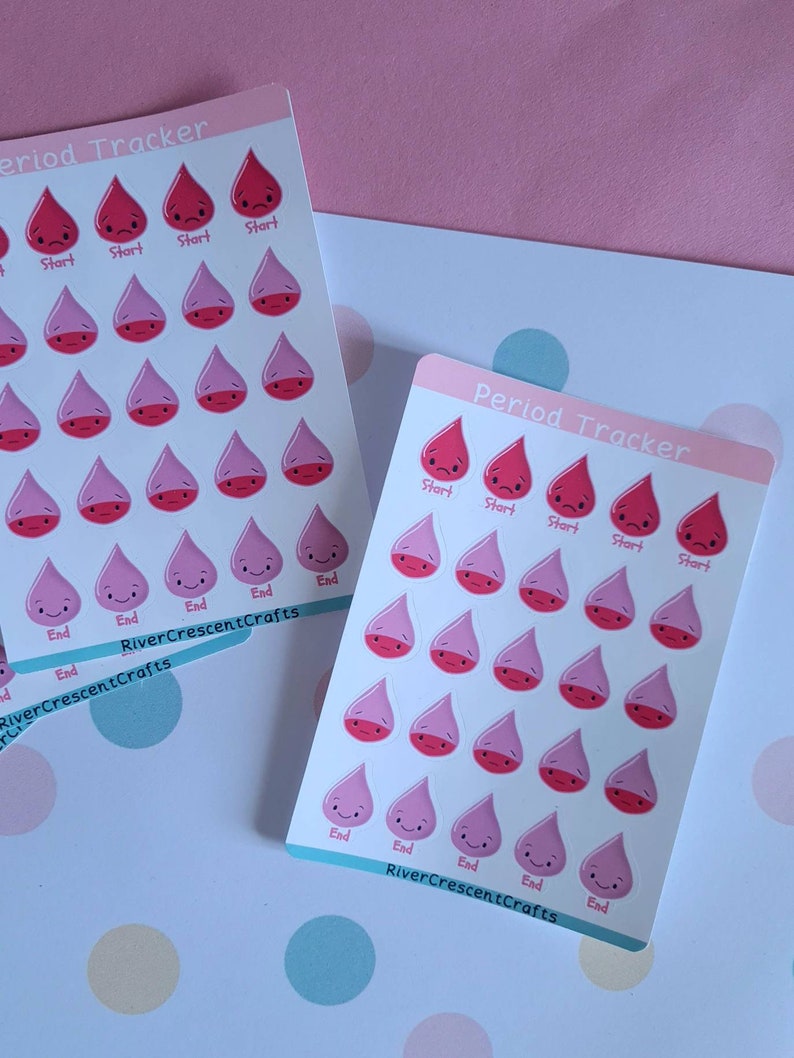 Period Menstrual Cycle Tracker Sticker Sheet - Etsy