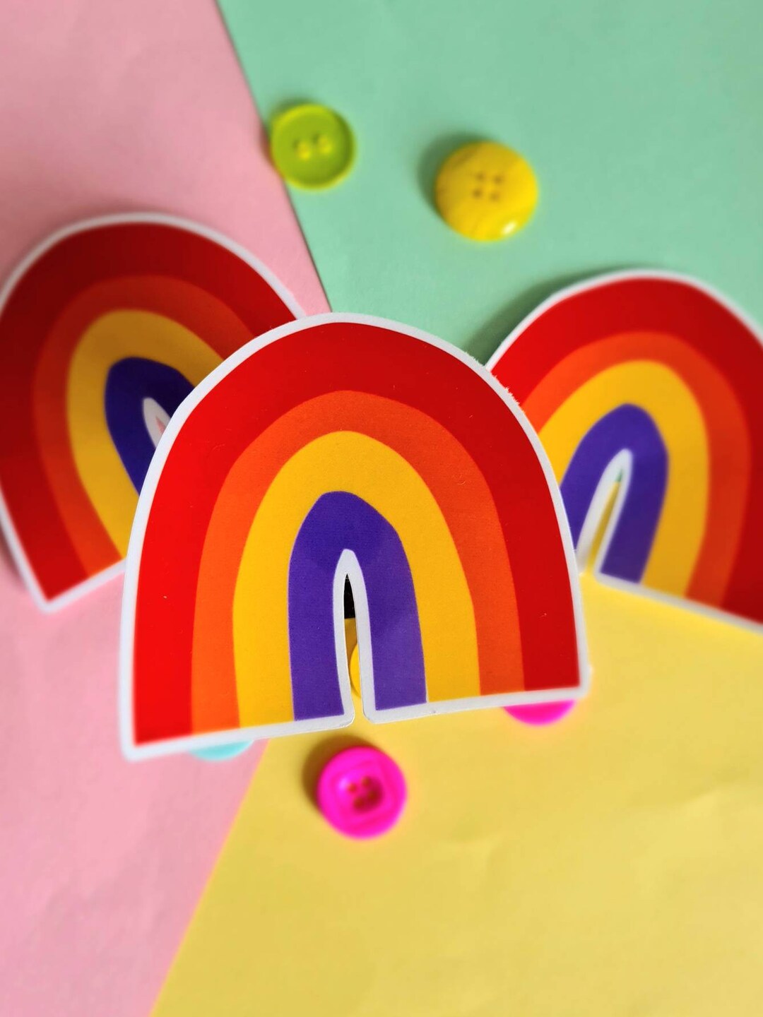 Rainbow and Shooting Star Sticker Set - Etsy